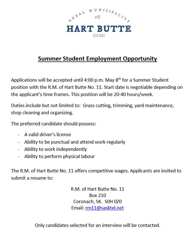 Find A Job | Town of Coronach